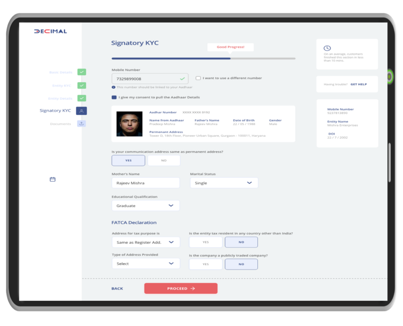 Corporate Banking - Decimal Technologies